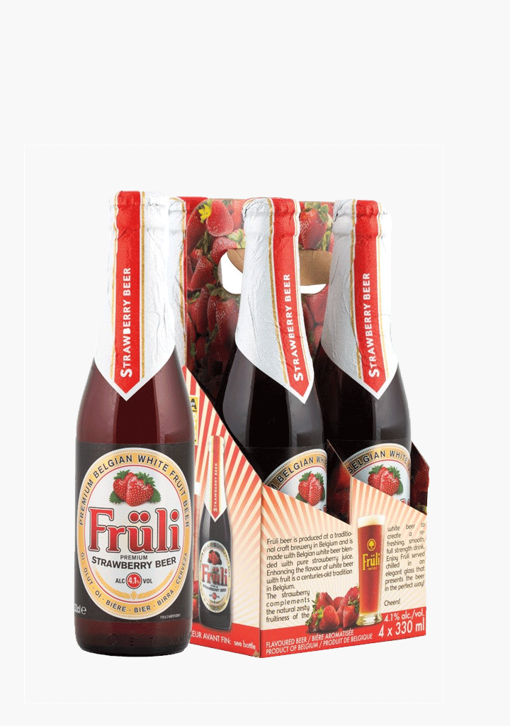 Fruli Strawberry Beer - 4 x 330ML – Willow Park Wines & Spirits