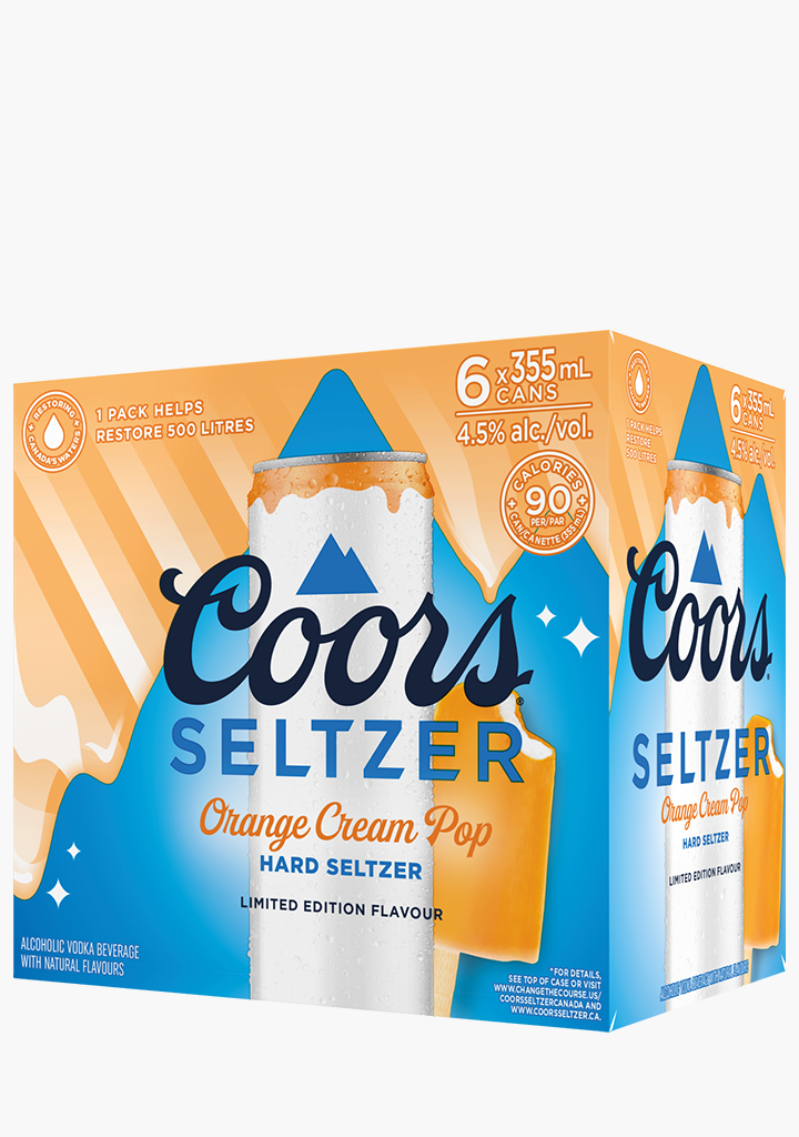 Coors 'Orange Cream Pop' Seltzer - 6 x 355ML